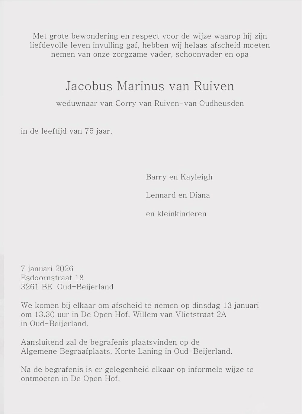 In Memoriam Jaap van Ruiven - Voetbalvereniging SHO (Steeds Hooger Oud ...