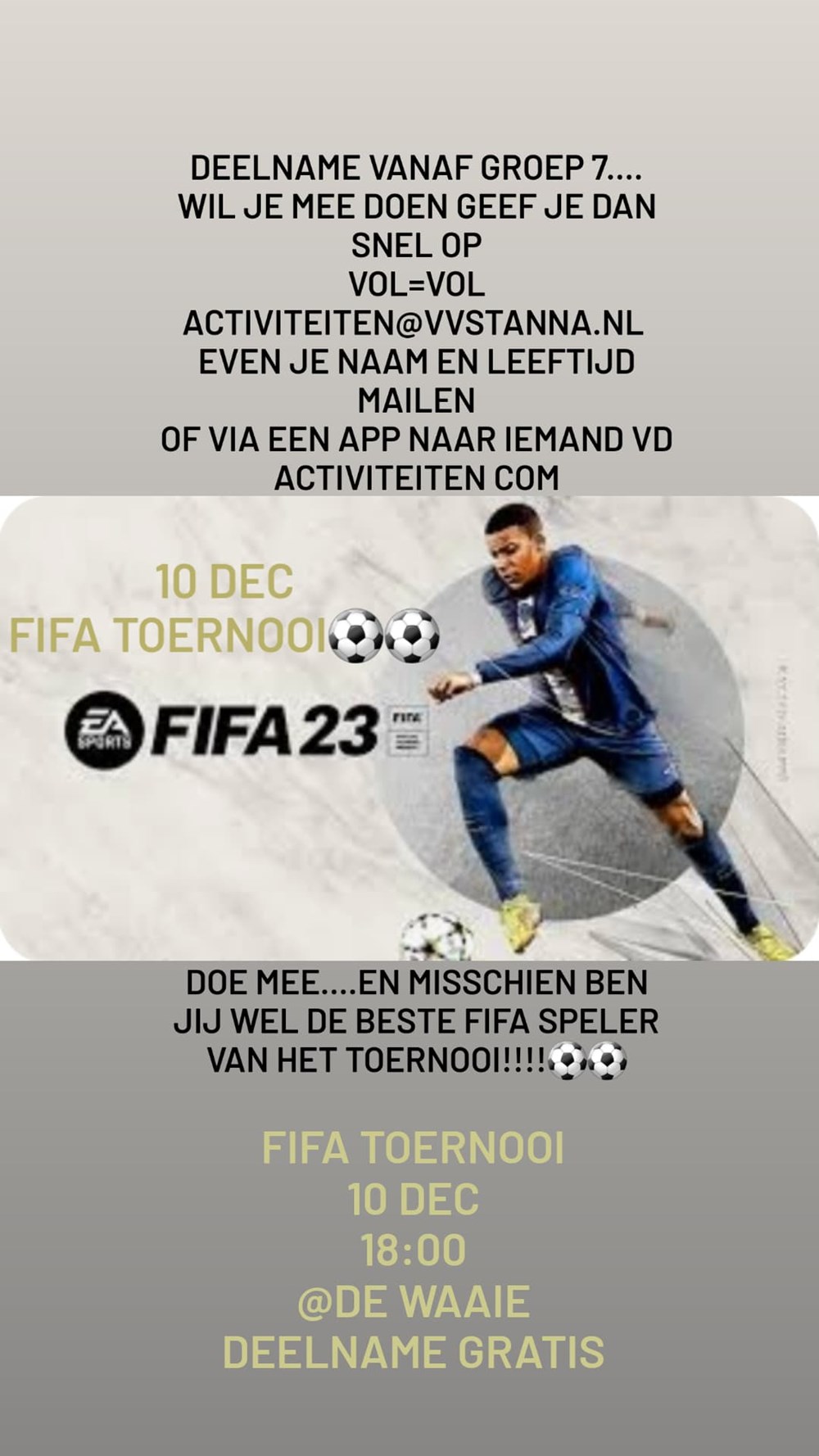 FIFA 23 Toernooi zaterdag 10 december 2022 - STAnnaparochie