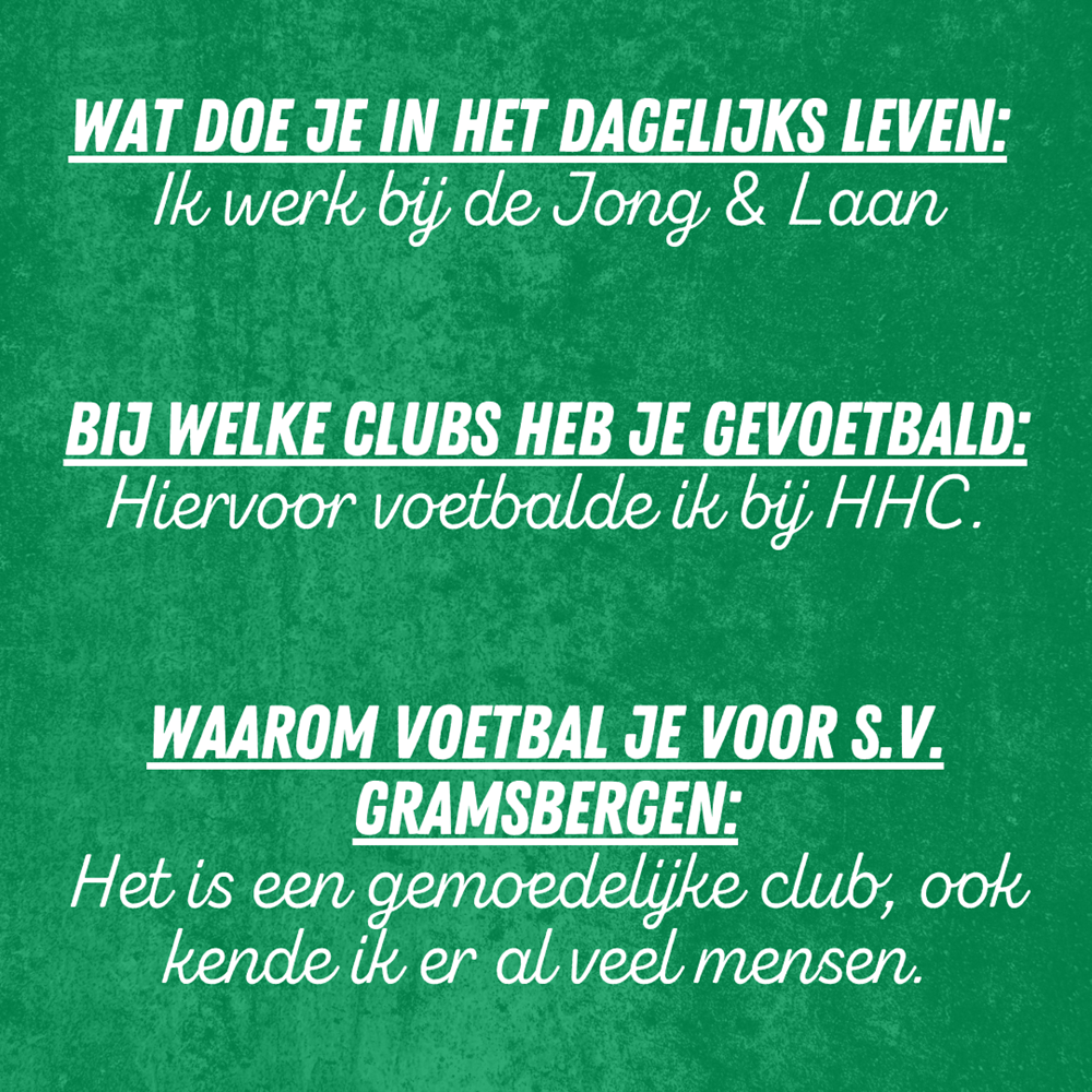 Maak kennis met.... Evert-Jan Zweers - SV Gramsbergen