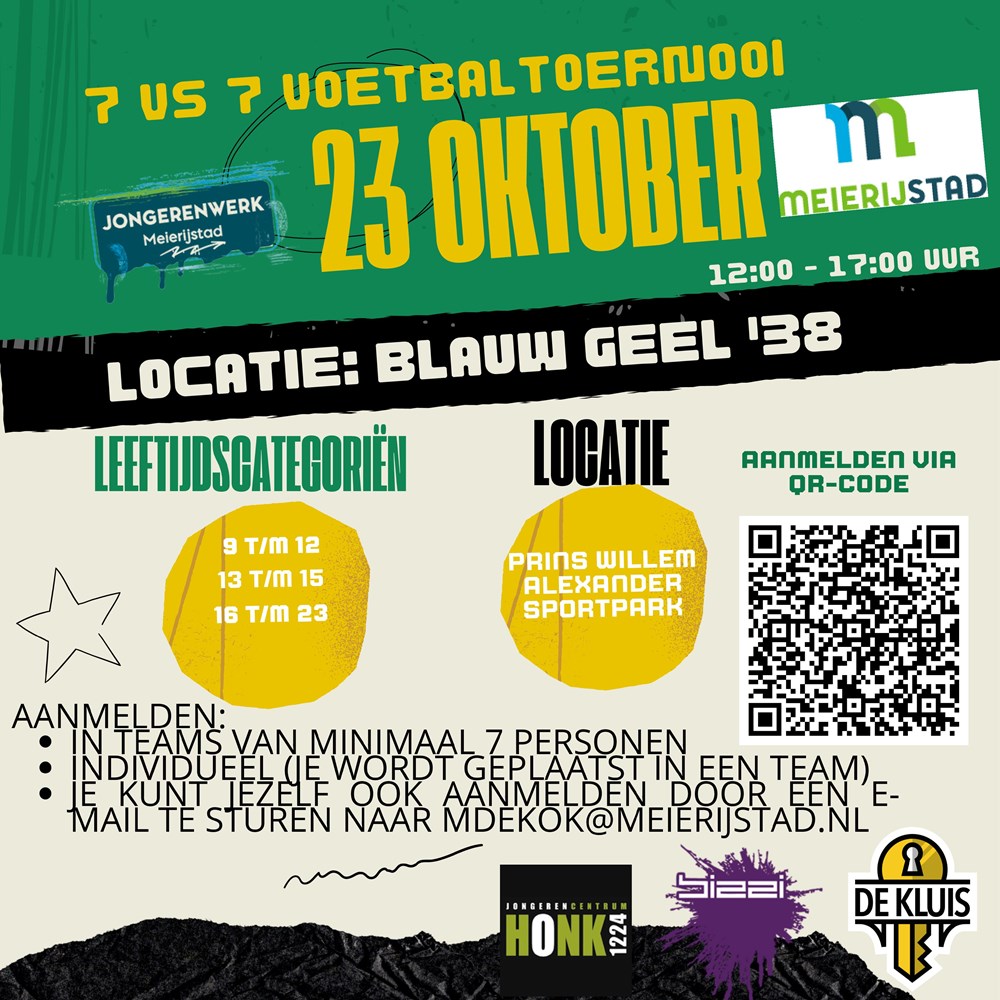 Gewijzigde datum 7 vs 7 voetbaltoernooi - Schijndel / De Wit