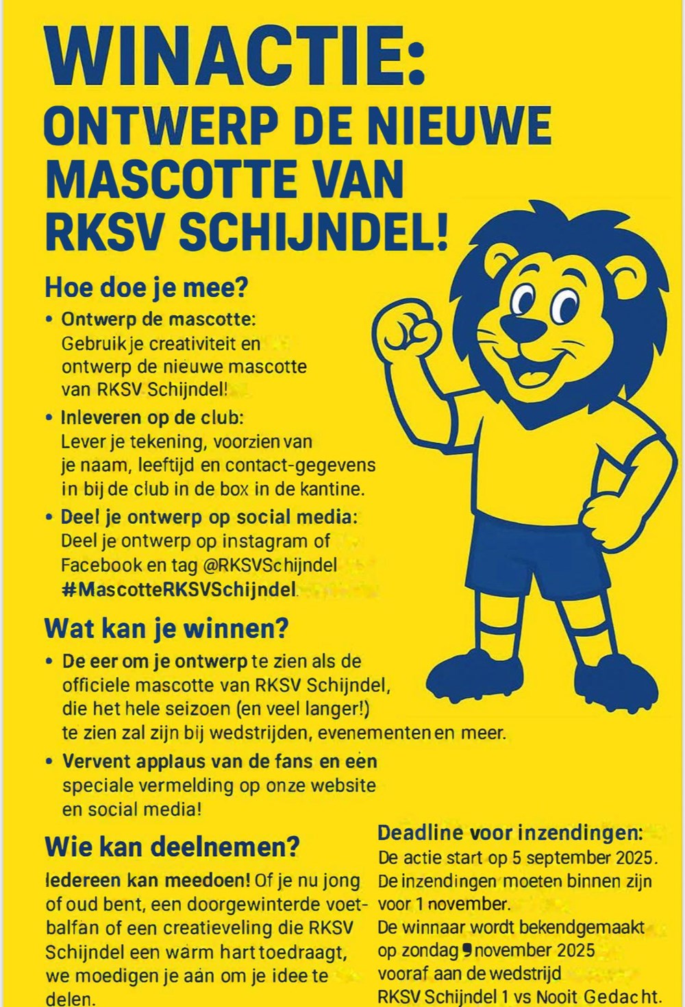 Ontwerp de nieuwe mascotte - Schijndel / De Wit