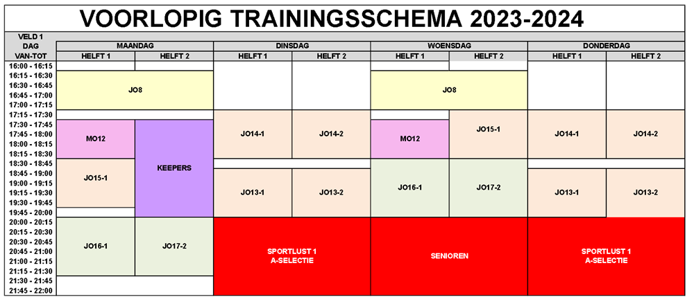 Schema Voor Sportschooltraining