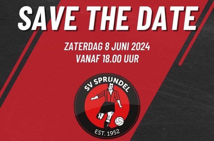 SAVE THE DATE: Sponsor en vrijwilligersavond 8 juni 2024 - Sprundel