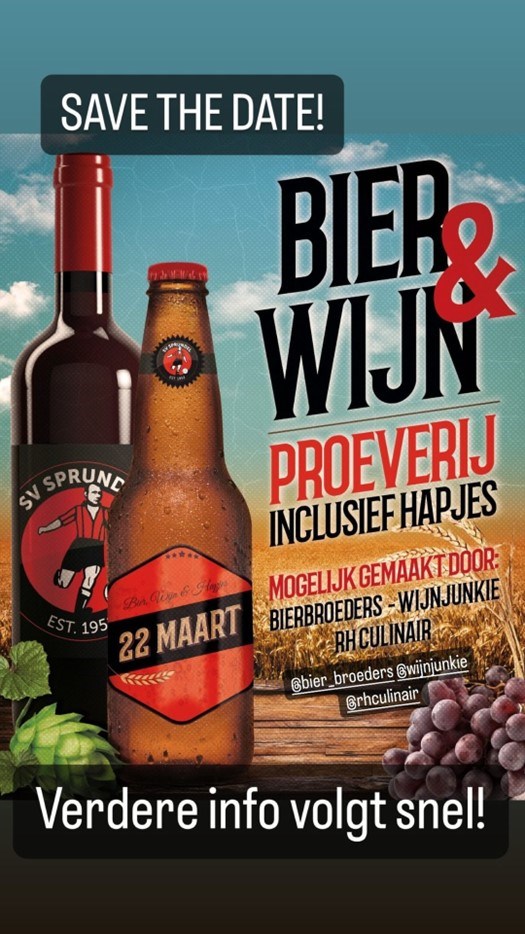 SAVE THE DATE: 22 maart Bier & Wijn proeverij - Sprundel