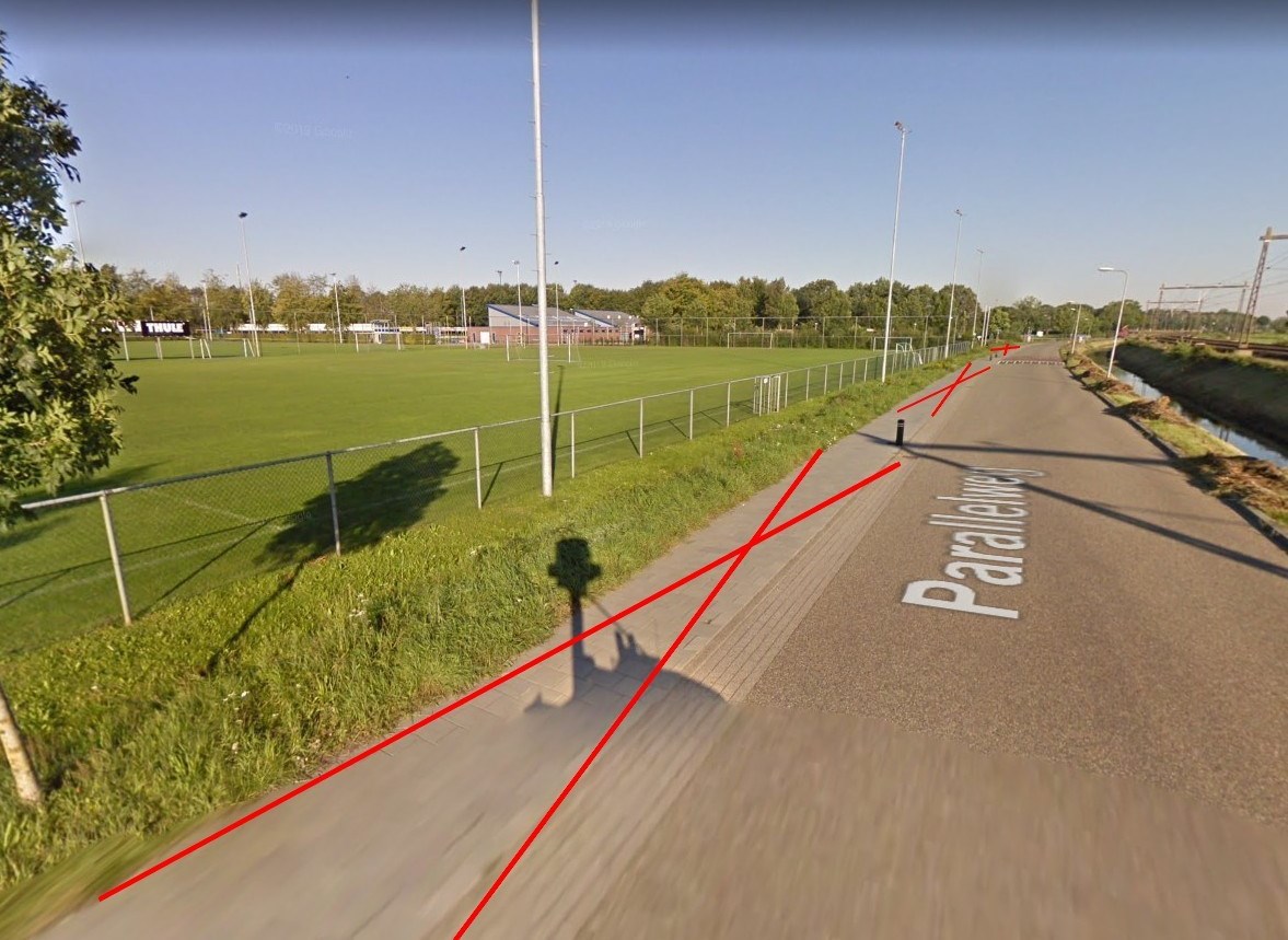 Parkeren voetpad Parallelweg - vv Staphorst