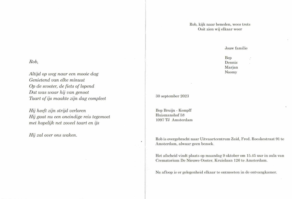 Rob Bruijn overleden - TOS-Actief