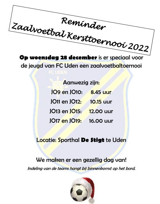 INFO Bosman zaalvoetbal toernooi - FC Uden
