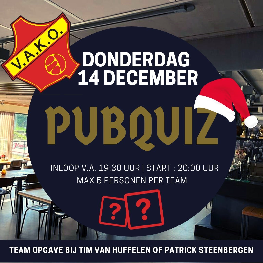 VAKO Pubquiz - VAKO voetbal te Vries: Welkom
