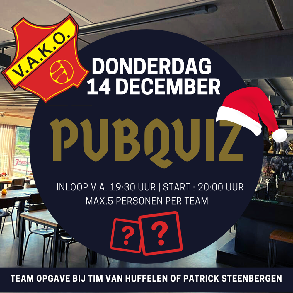 VAKO Pubquiz - VAKO voetbal te Vries: Welkom