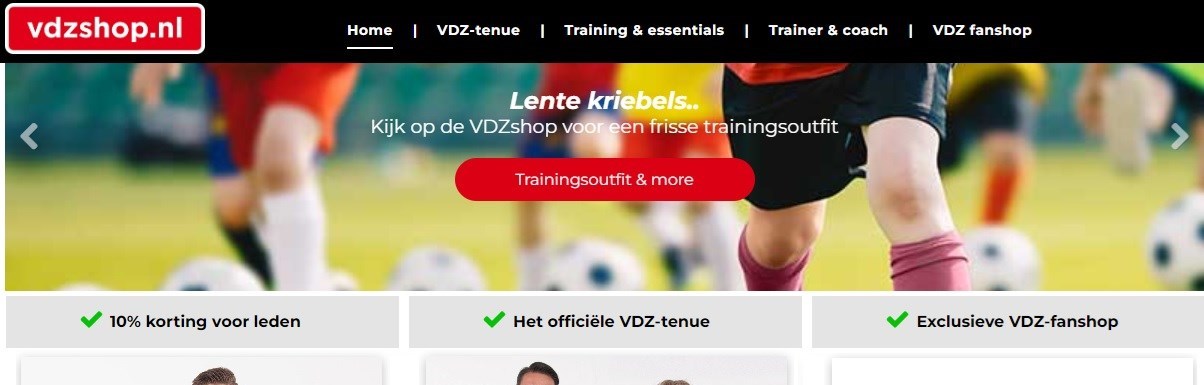 Kijk op VDZshop.nl voor je nieuwe voetbaloutfit! - VDZ