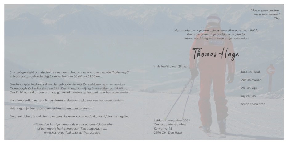 In Memoriam Thomas Hage - VELO voetbal