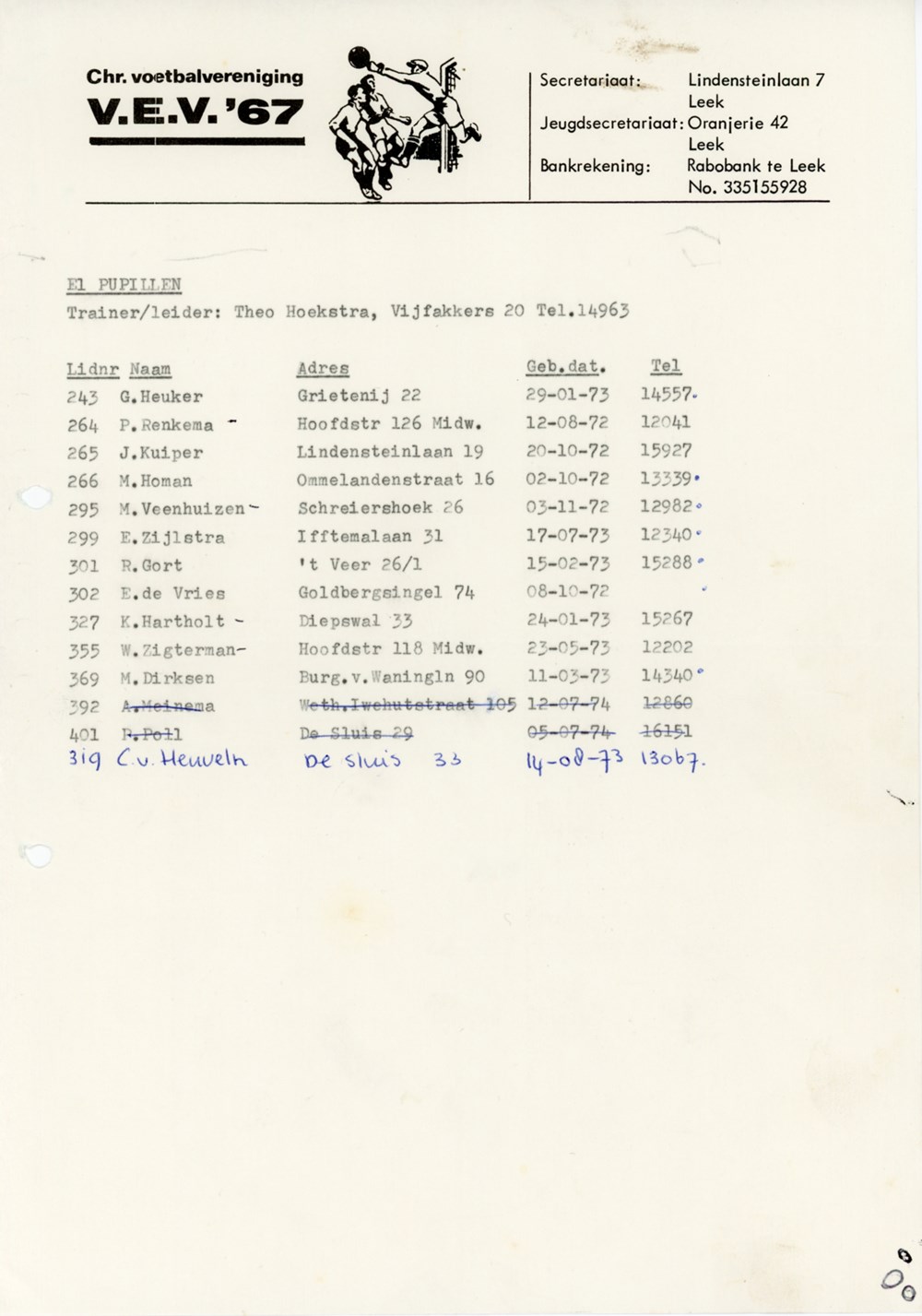seizoen 1982 - 1983 - VEV'67