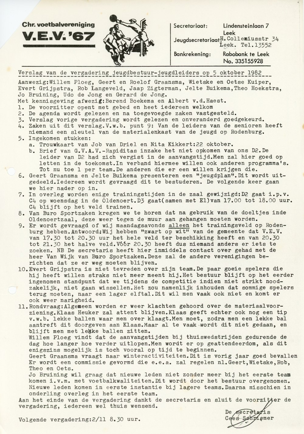 seizoen 1982 - 1983 - VEV'67