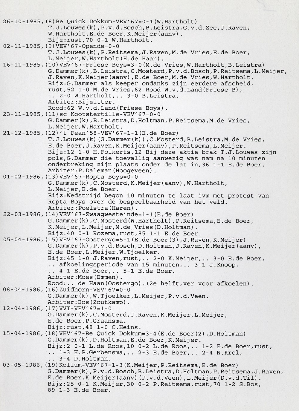 seizoen 1985 - 1986 - VEV'67