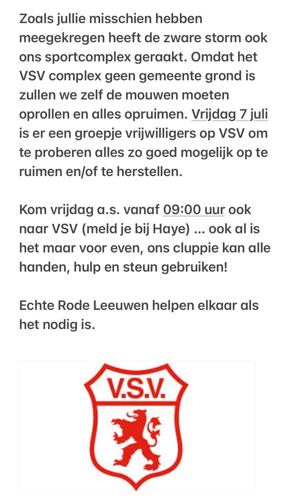 Stormschade: hulp gevraagd!! - VSV