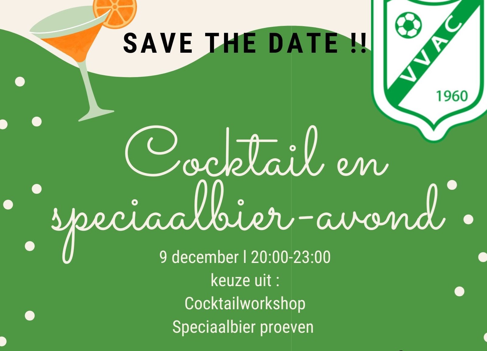 Aanmelden voor cocktailworkshop en bierproeverij - VVAC