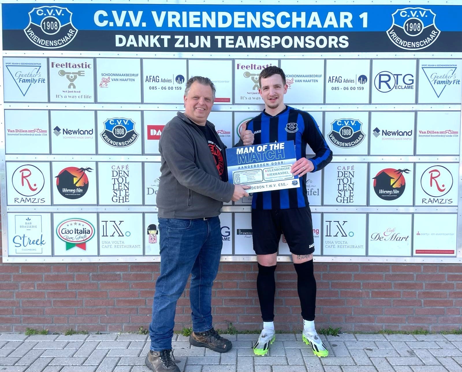 Jesper v. Engen 'Tollensteghe' Man of the Match - C.V.V. Vriendenschaar