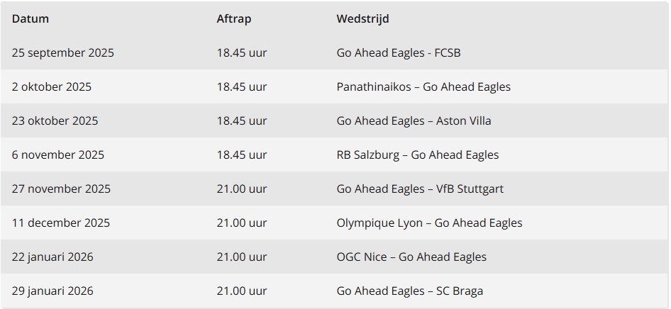 Agenda - ASC Waterwijk