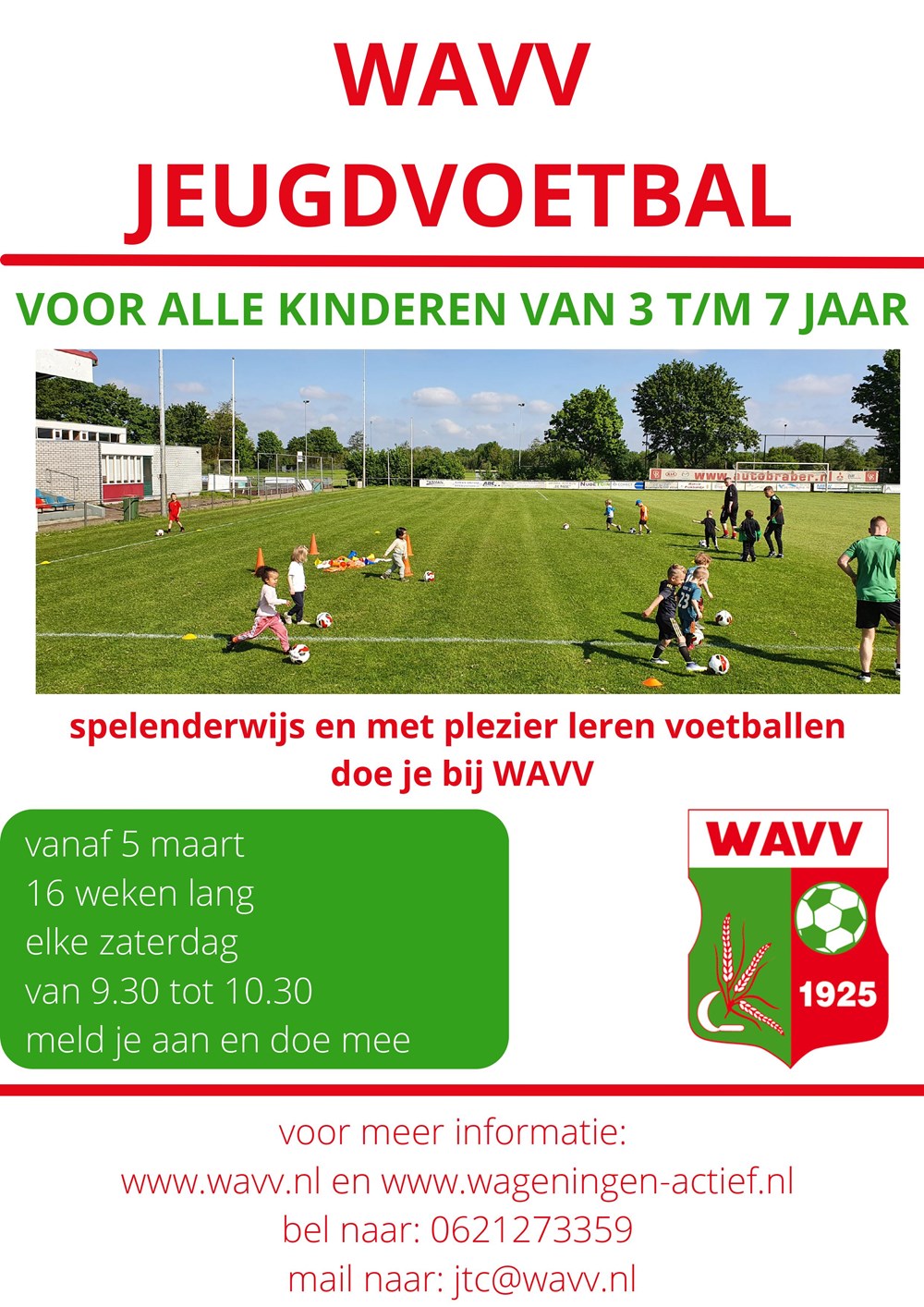 WAVV jeugdvoetbal, voor alle kinderen van 3 t/m 7 jaar - Wavv