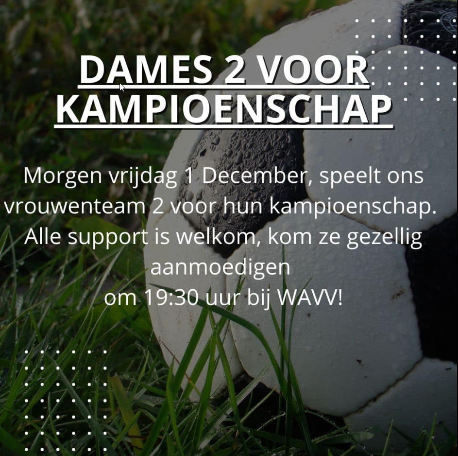 Dames 2 voor kampioenschap - Wavv